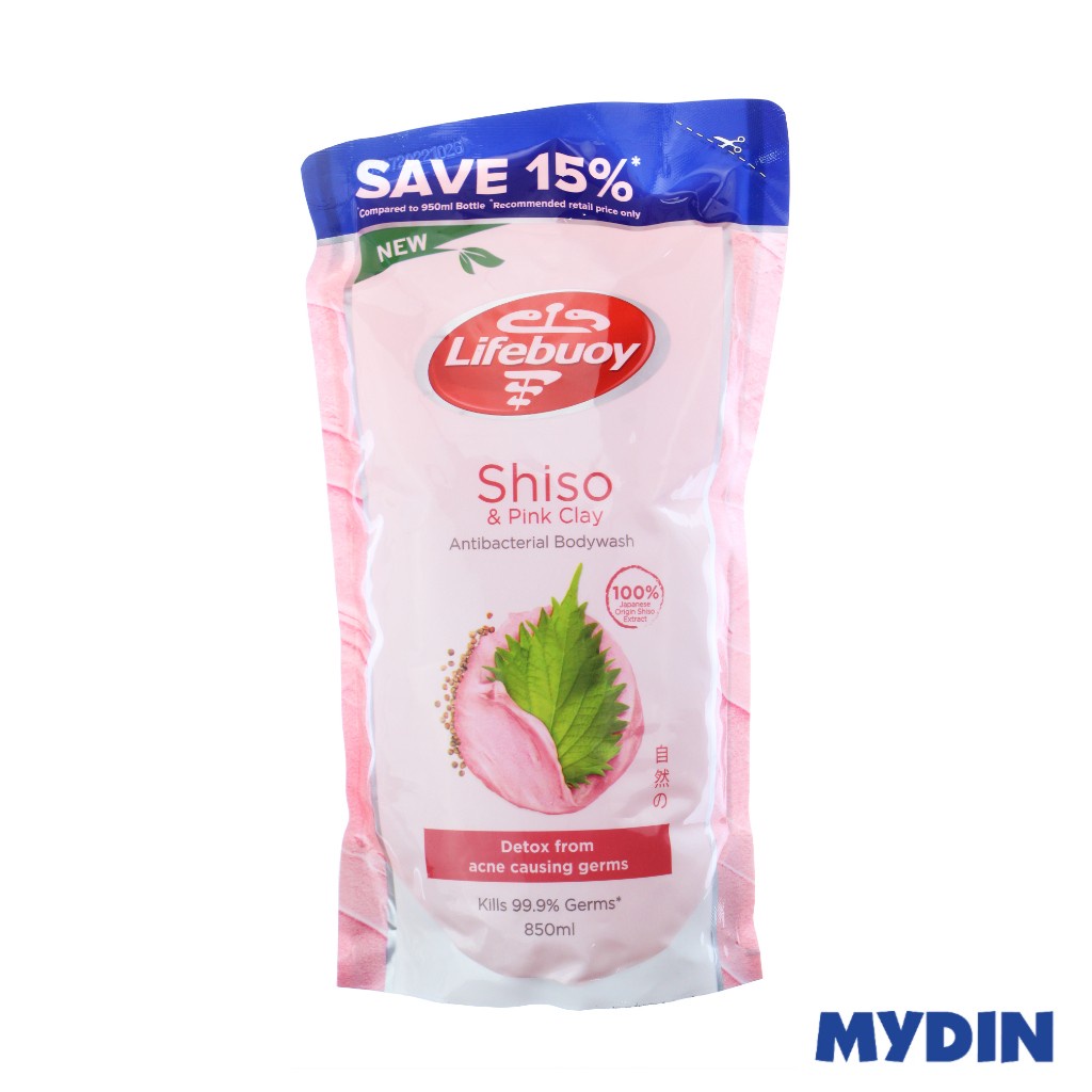 Lifebuoy Shiso and Pink Clay Antibacterial Bodywash Refill (850ml ...