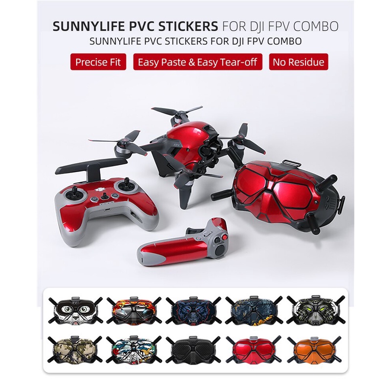 FPV PVC Decals Protective Film Sticker Set No Residue Carbon Fiber ...