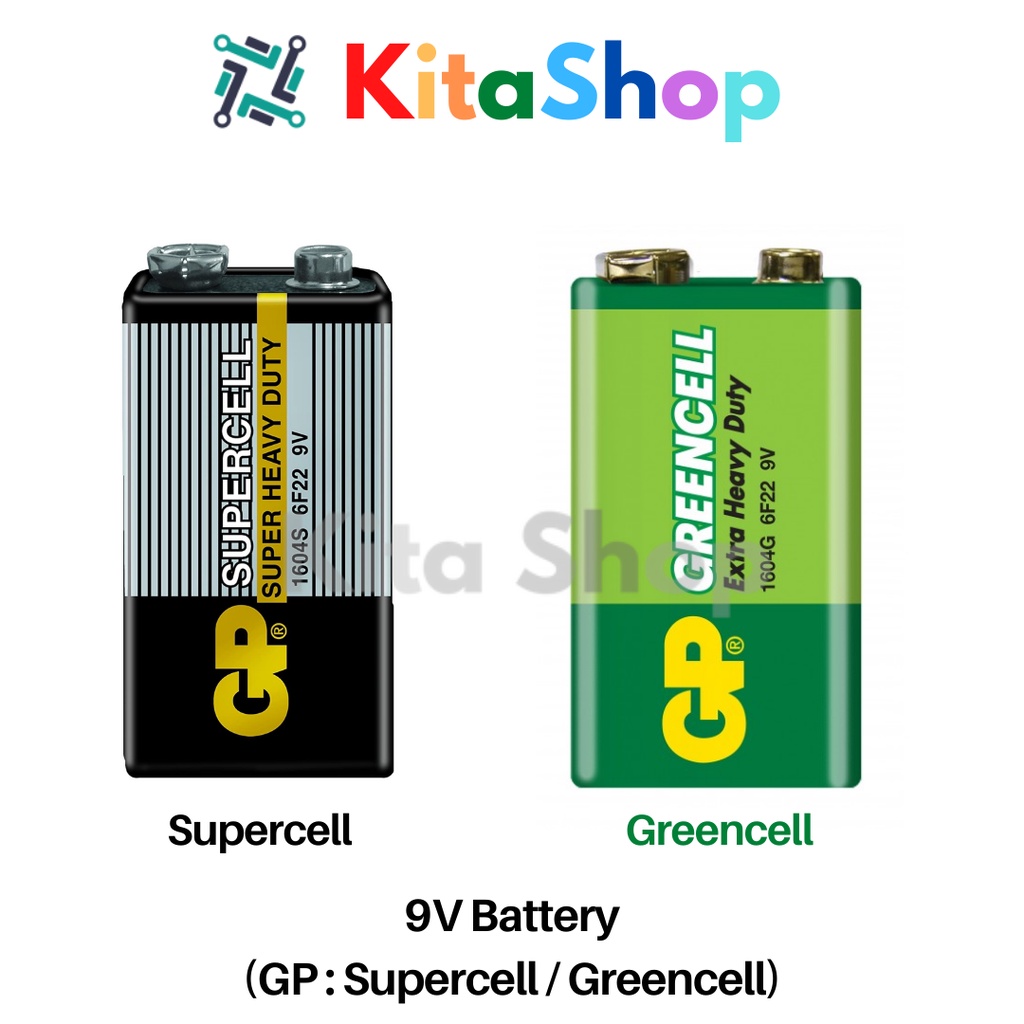9V Battery (GP : Supercell / Greencell) | Shopee Malaysia