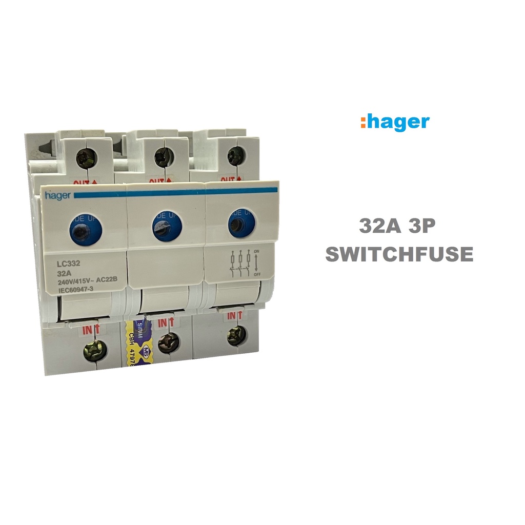Hager 32A 63A 1P+N / 3P Main Switch Switch Fuse [ READY STOCK ...