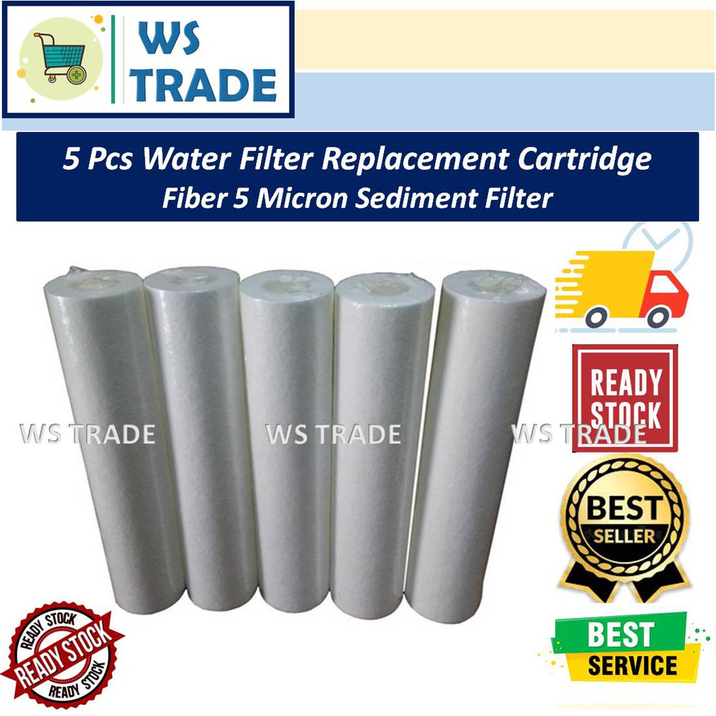 {5 PCS} Fiber 5 Micron Sediment Water Filter Refill Cartridge | Shopee ...