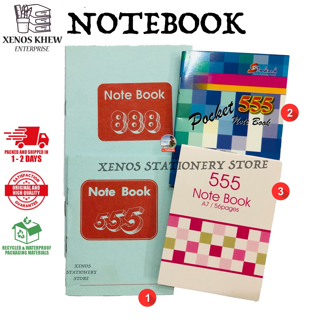 NOTEBOOK 555 / NOTEBOOK 888 BUKU KECIL NOTEBOOK (READY STOCK) | Shopee ...