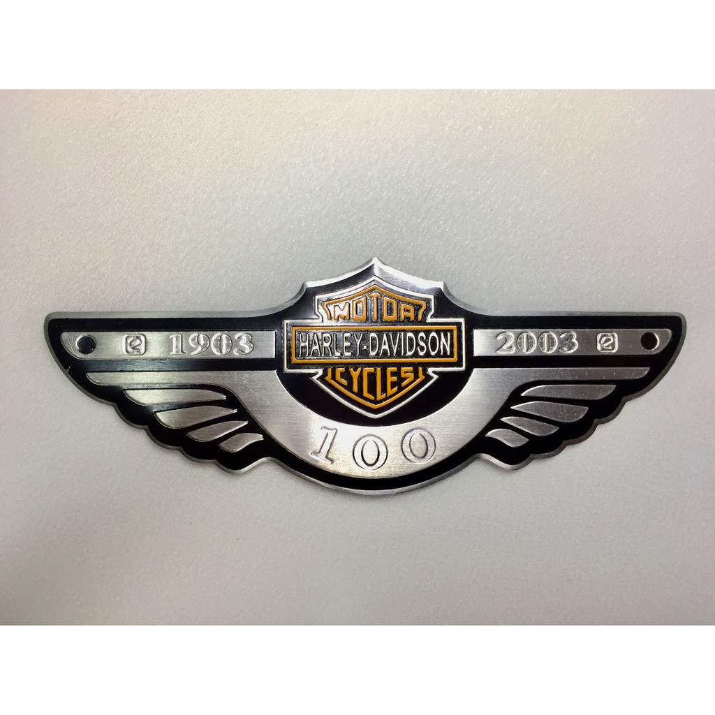 Harley Davidson Wings Metal Biker Body Tank Emblem Badge 100Years Decal ...
