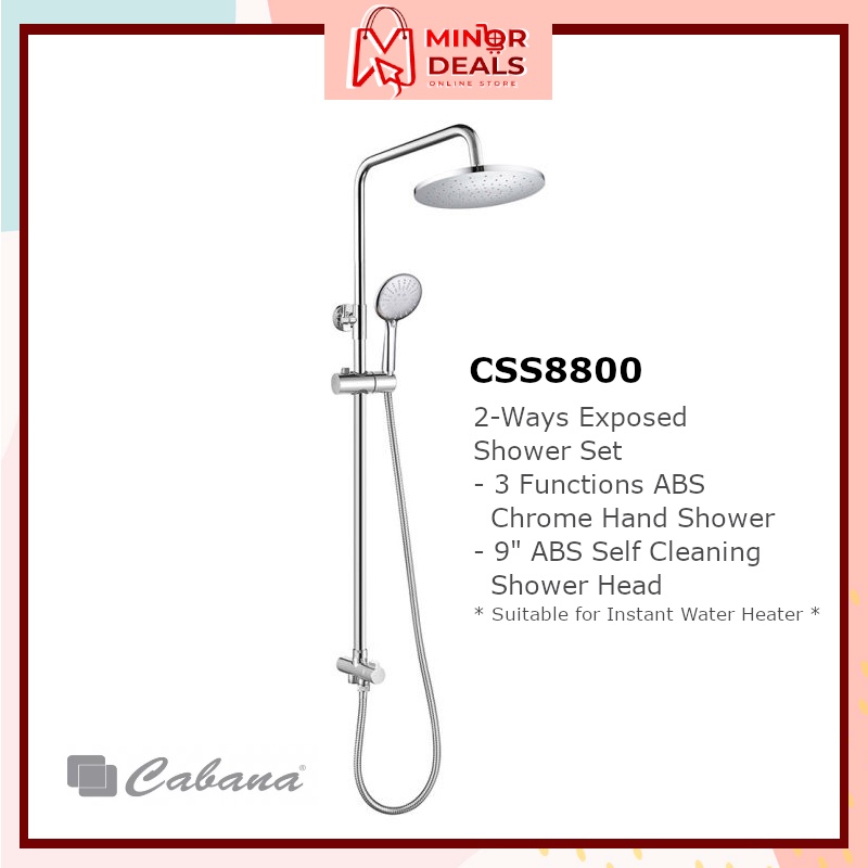 Cabana 2 Ways Exposed Shower Set c/w Round ABS Chrome Hand Shower ...