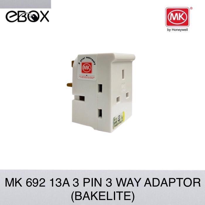 MK 692 13AMP 3 Pin 3 Way Adapter (Bakelite) | Shopee Malaysia