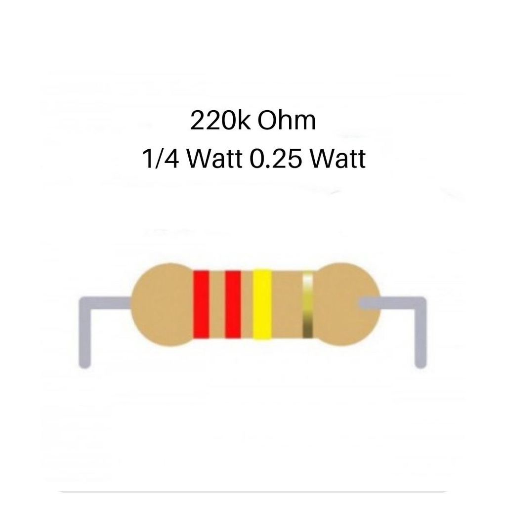 220k ohm 0.25w 1/4W resistor (5% tolerance) (10pcs/ pack) | Shopee Malaysia