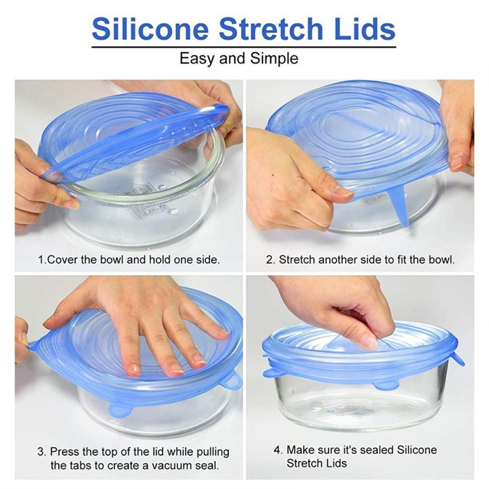 Reusable Silicone Wrap 6PCS Food Fresh Keeping Wrap Kitchen Tools ...