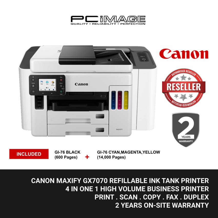 CANON MAXIFY GX7070 EASY REFILLABLE INK TANK WIRELESS 4-IN-1 HIGH VOLUME DOCUMENT BUSINESS ...