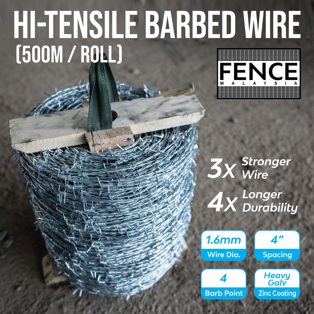Hi-Tensile Barbed Wire - 500M (1 Gulungan Setiap Pesanan) | Shopee Malaysia