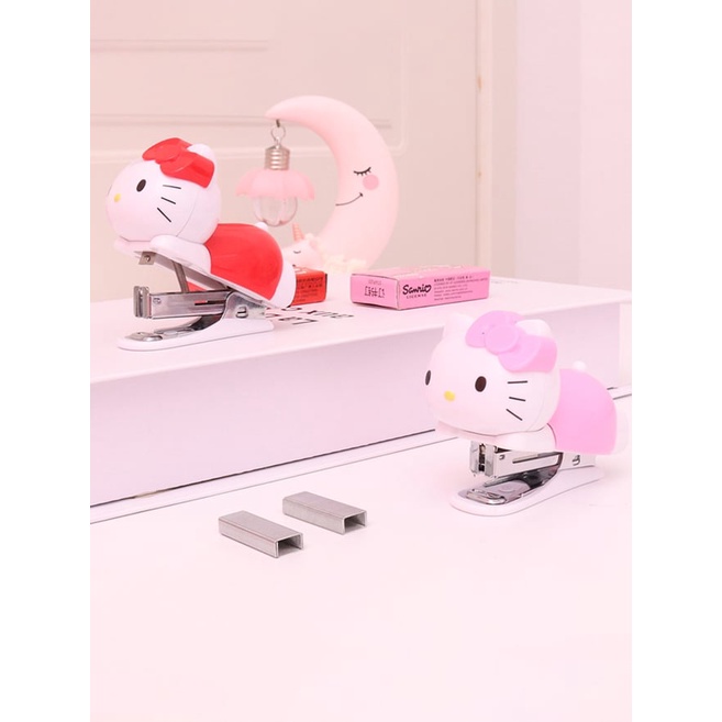 Cute Cartoon Small Mini Hello Kitty Multifuntional Stationery Stapler Shopee Malaysia