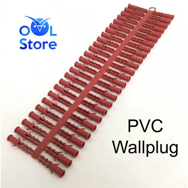 1 UNIT PVC Wallplug Plastic #6x30mm (50pcs/sheet) | Shopee Malaysia