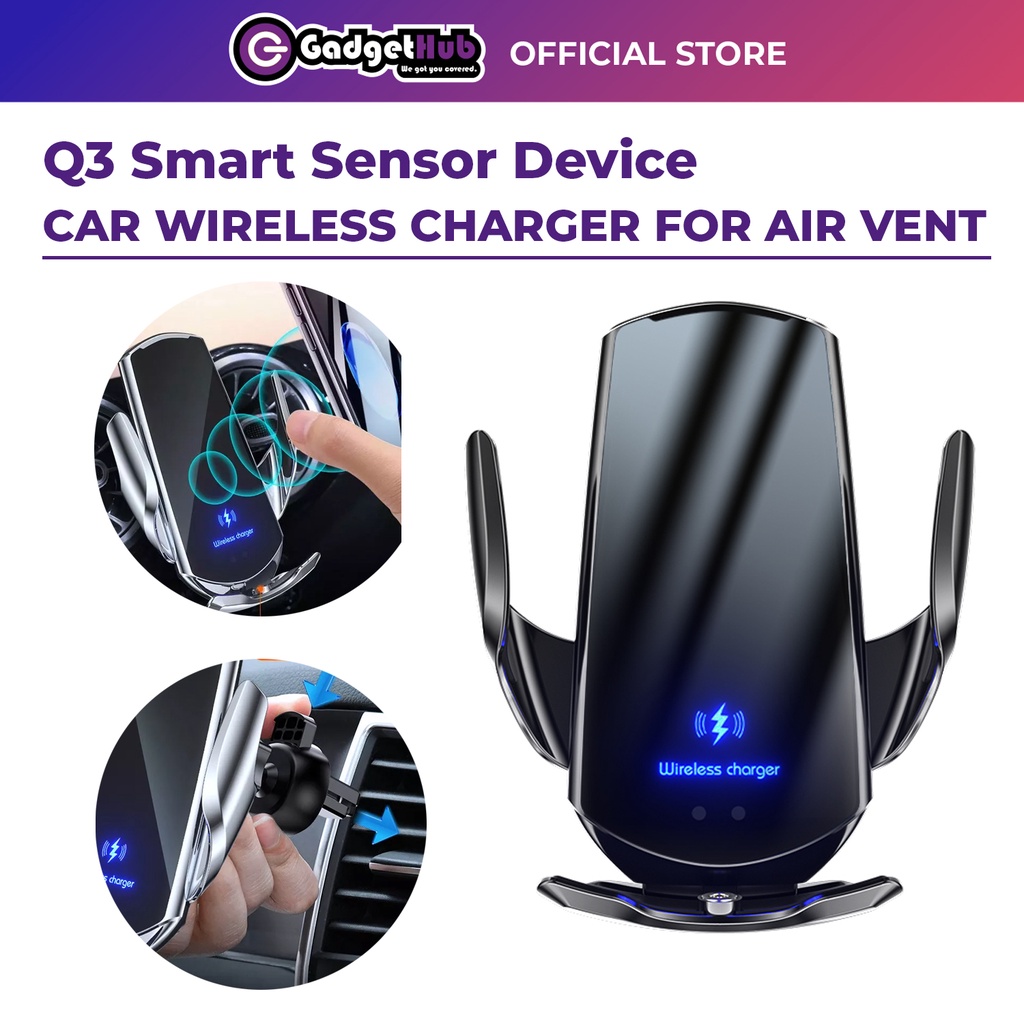 [Gadgethub] Q3 Smart Sensor Car Wireless Charger For Air Vent Lightning ...