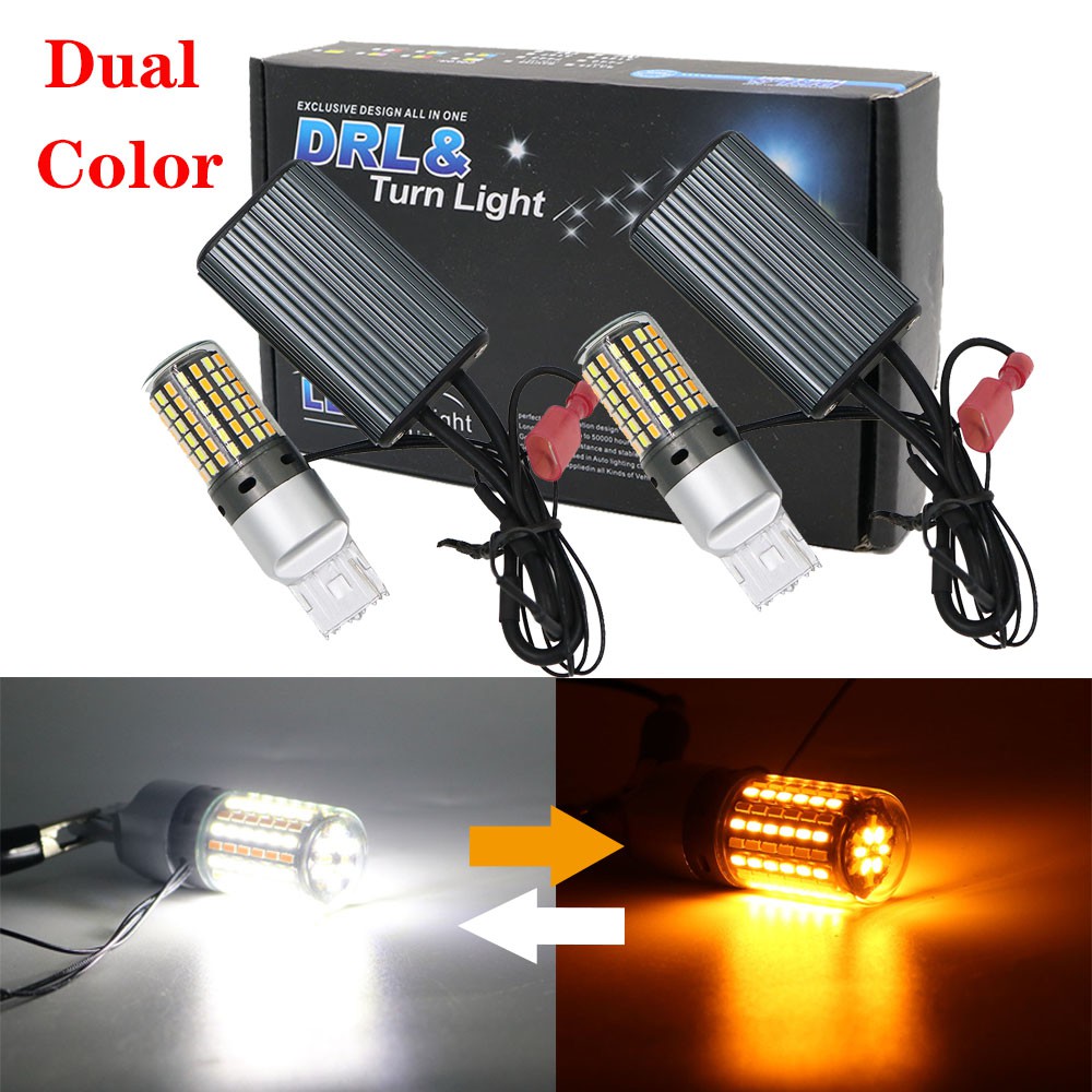2x 1156 High Power Dual Color LED Bulb P21W py21w w21w BA15S BAU15S ...