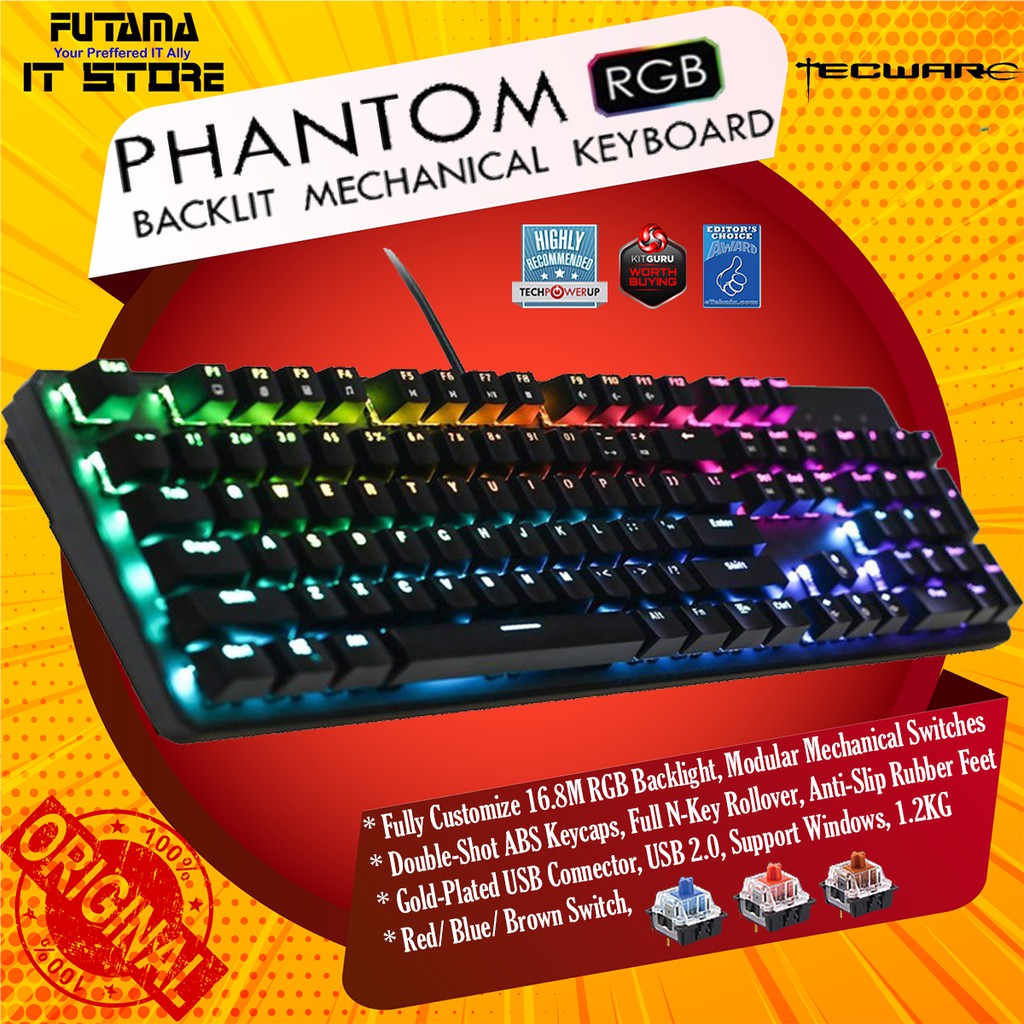 Tecware Phantom 2020 RGB Mechanical Gaming Keyboard (Blue/ Brown/ Red ...
