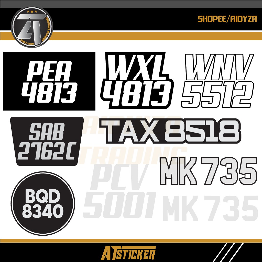 Custom sticker No Plat Moto Depan Yamaha Honda Suzuki SYM Benelli ...