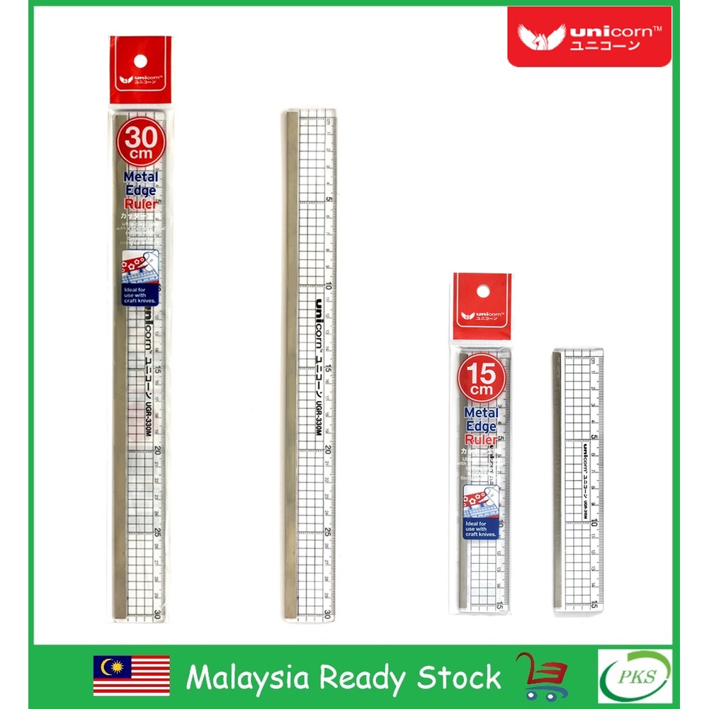 Unicorn Metal Edge Graphic Ruler 15cm / 30cm Pembaris (UGR-315M/UGR ...