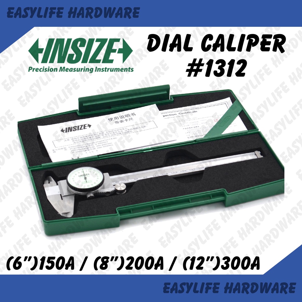 INSIZE Dial Caliper Measuring Tool 150mm / 200mm / 300mm (1312-150A ...