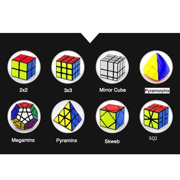 (8 Pcs) ShengShou Magic Rubik Bundle Set Speed Cube Set with Gift Box ...
