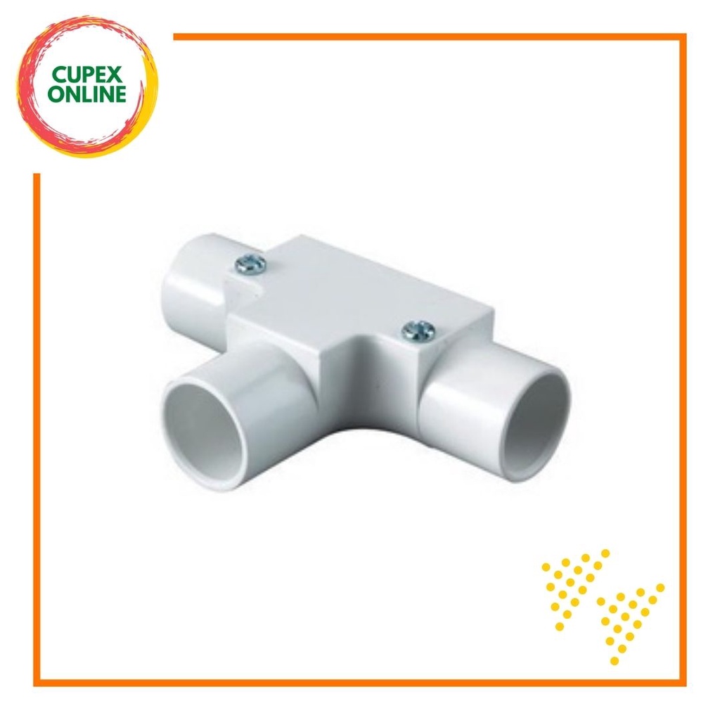 PVCLINK PVC Inspection Tee 20mm/25mm Orange/White (cupex) | Shopee Malaysia