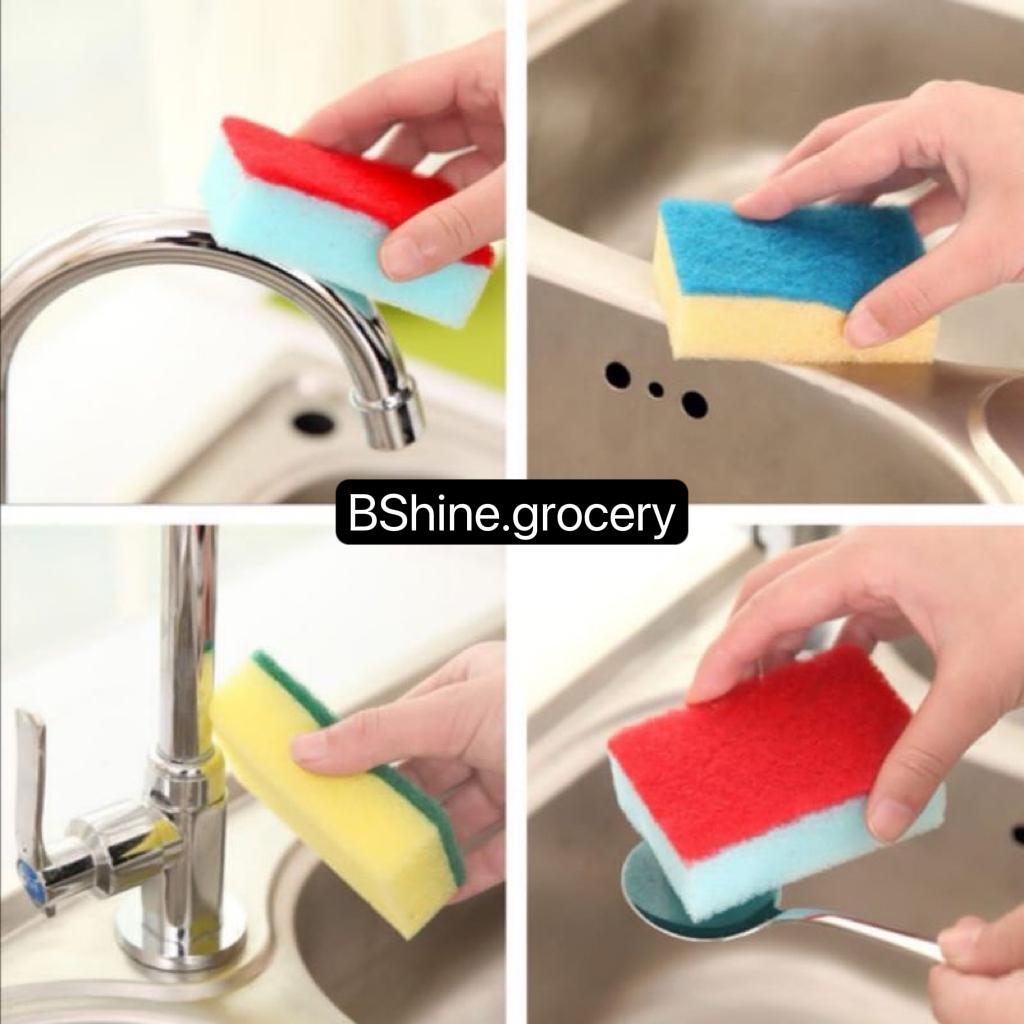 10 PCS SCOURING SCRUBBING SPONGES COLORFUL/KITCHEN WASHING CLEANING ...