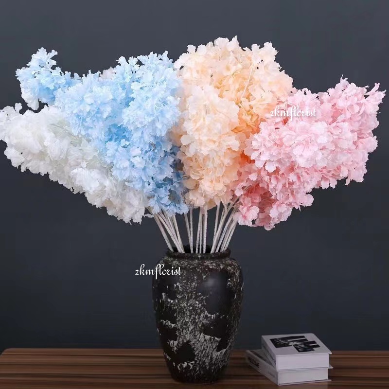 (1Stalk) 90CM SNOW CHERRY BLOSSOM Artificial Fake Flower Bouquet Plant ...