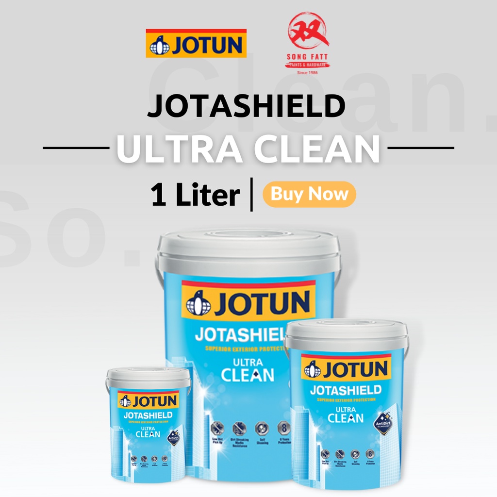 Jotun JOTASHIELD ULTRA CLEAN Exterior (WHITE/COLOUR) 1L Self Clean/Anti ...