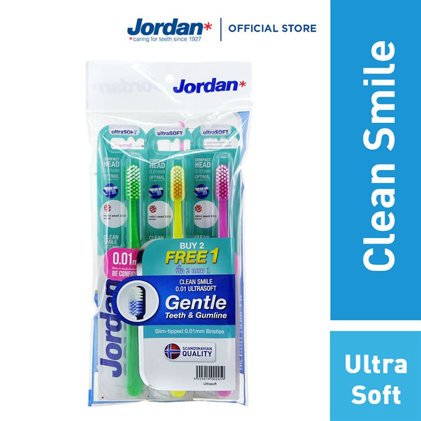 JORDAN Adult Clean Smile Ultrasoft Toothbrush Multipack | Shopee Malaysia