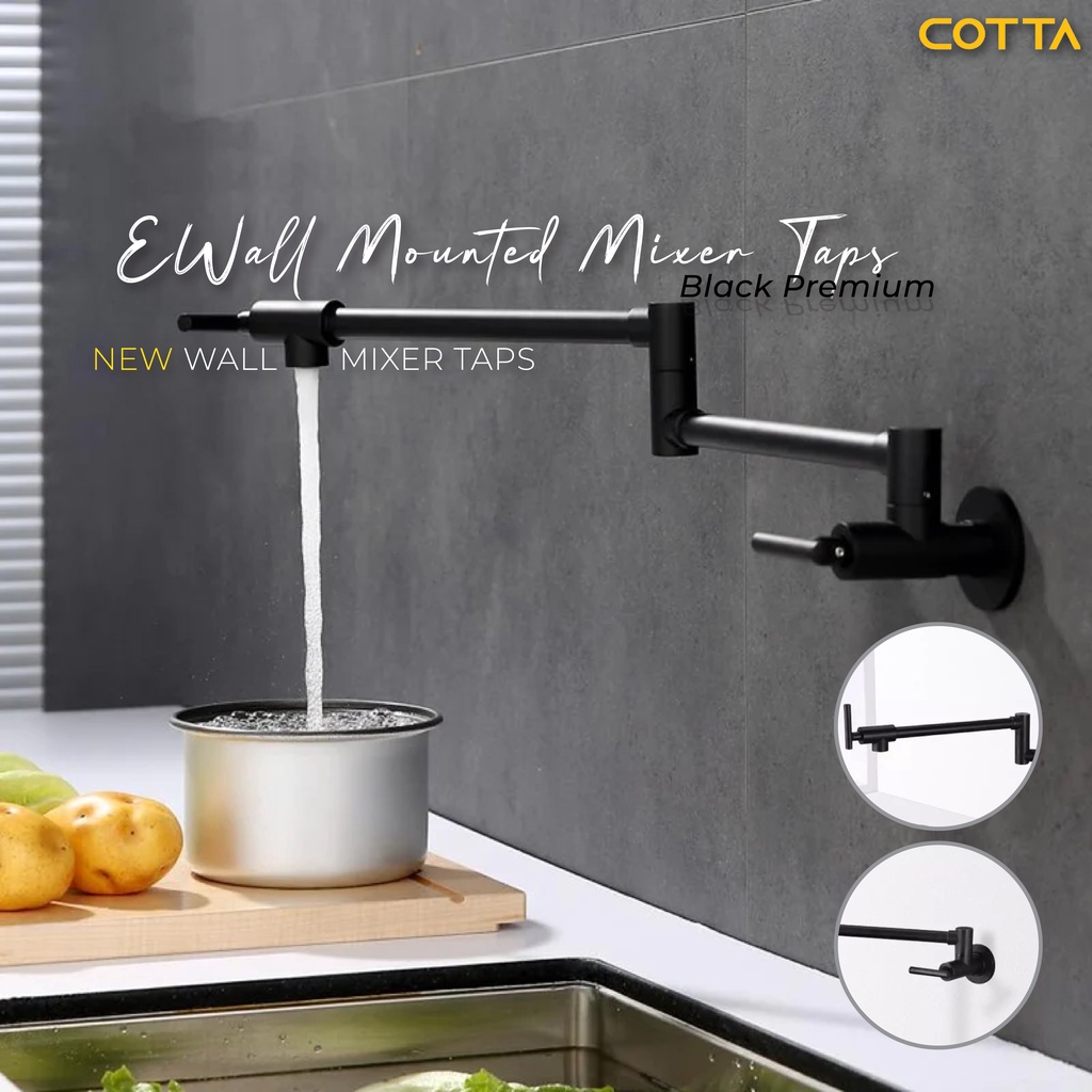 COTTA EWALL SUS304 KITCHEN TAP WALL MOUNTED FOLDABLE KITCHEN FAUCET ...
