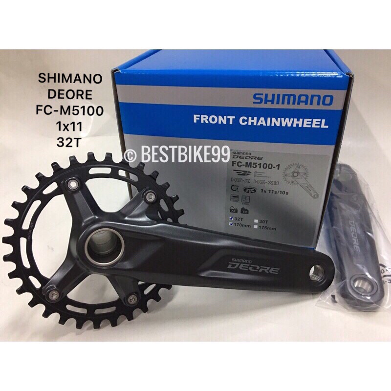 Shimano Deore FC M5100 M6100 1x11 1x12 speed 32T MTB 170mm One Piece Crank Crankset FC-M5100 FC ...