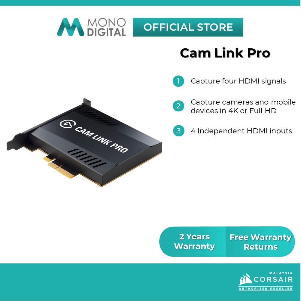 Corsair Elgato Cam Link Pro PCIe Internal Camera Capture Card with 4 ... Corsair Elgato Cam Link Pro PCIe Internal Camera Capture Card with 4 ...
