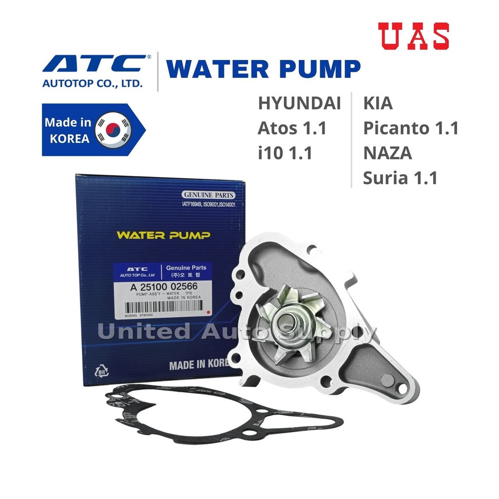 HYUNDAI Atos 1.1 i10 KIA Picanto SA 1.1 NAZA Suria 1.1 Water Pump 25100 ...