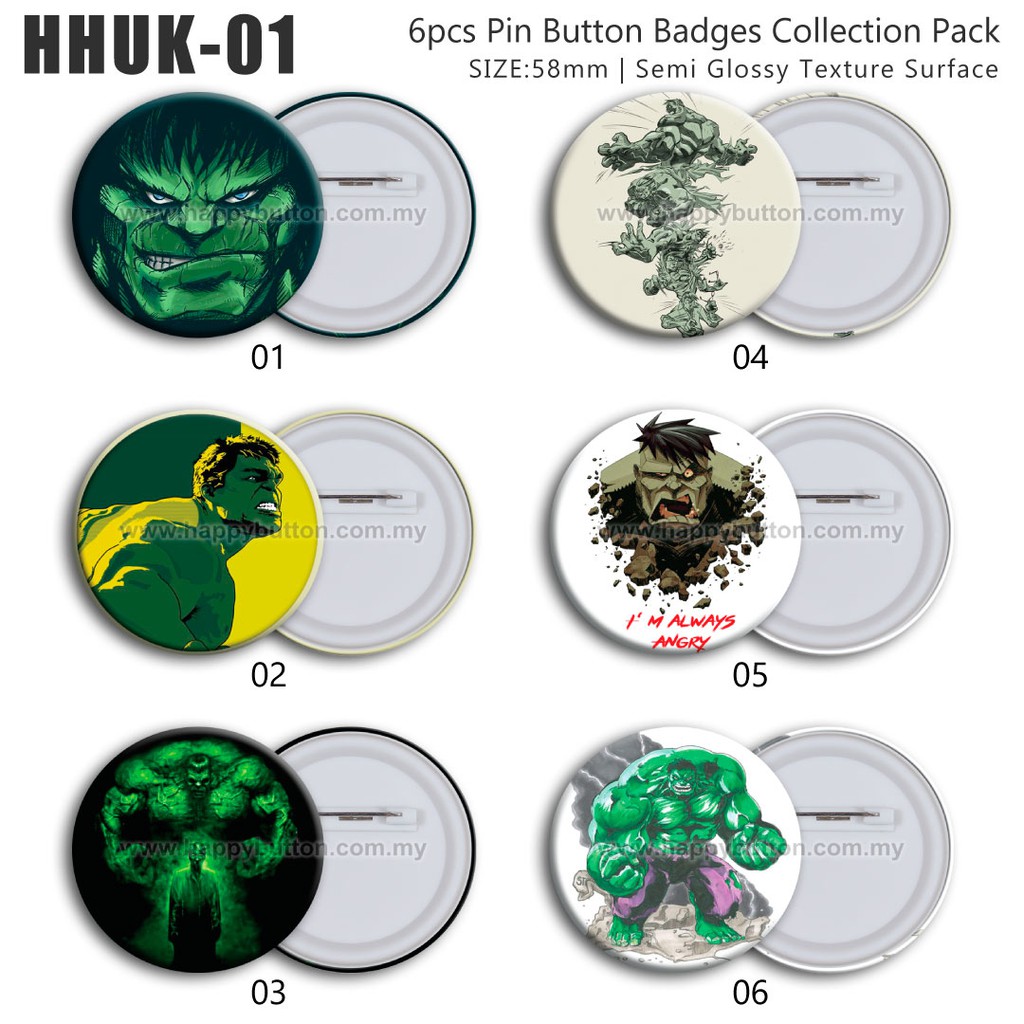 Button Badge - HULK (Collection) | Shopee Malaysia