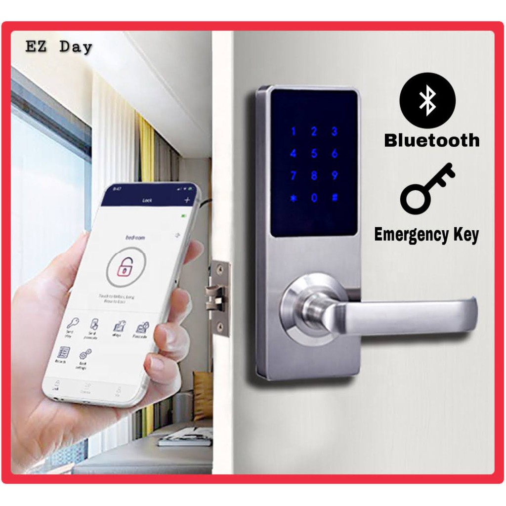 (Ready Stock) Smart Password Door Lock- Keyless Lock - Bluetooth ...
