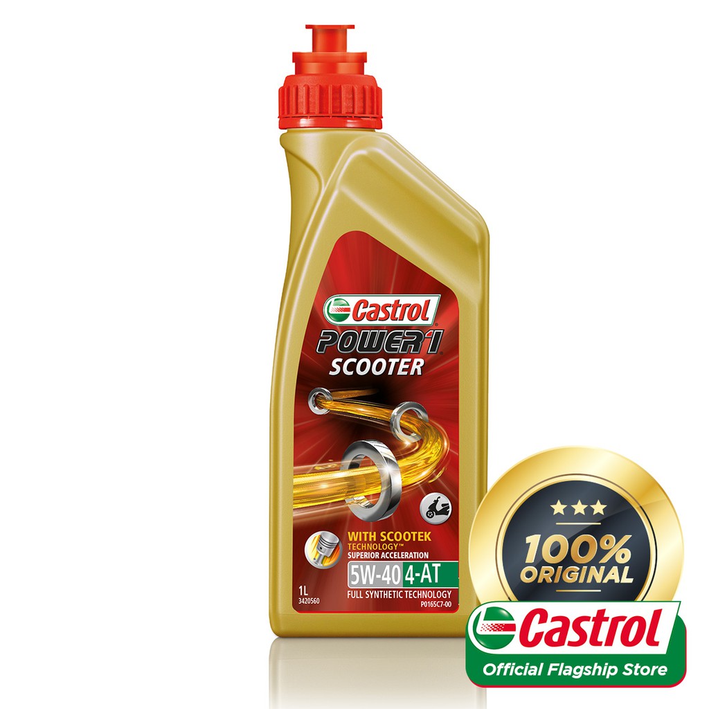 Castrol POWER1 Scooter 4T 5W-40 Full Synthetic Technology for Scooter ...