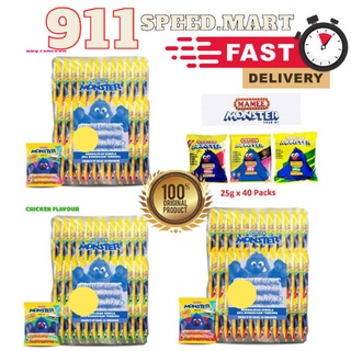 [911] Mamee Monsters Snek Mi 25gm x 30s (BBQ/Chicken/HotSpicy) | Shopee ...