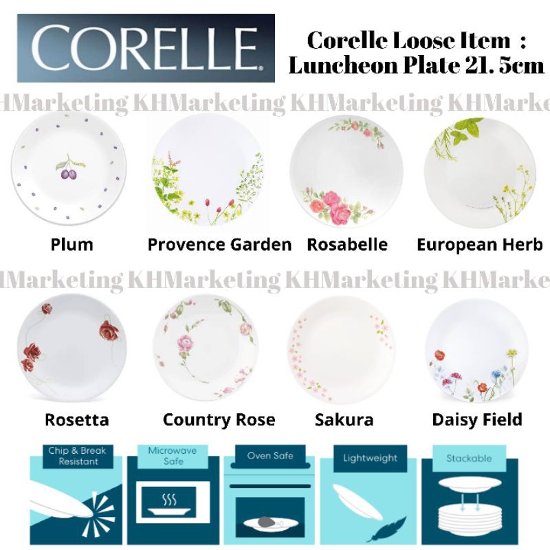Corelle Luncheon Plate 21.5cm | Corelle Loose Item Asia Design | Shopee Malaysia