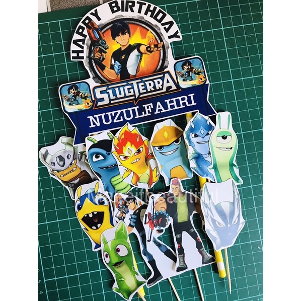 Cake Topper Slugterra (can add name) | Shopee Malaysia
