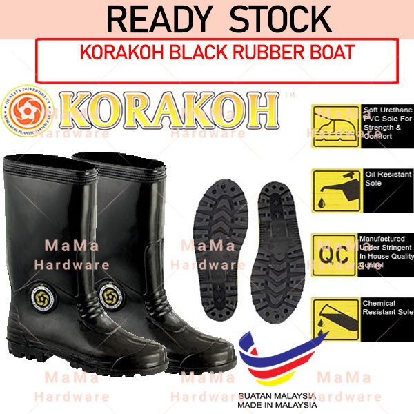 #6000 KORAKOH BLACK RUBBER BOOT | Shopee Malaysia