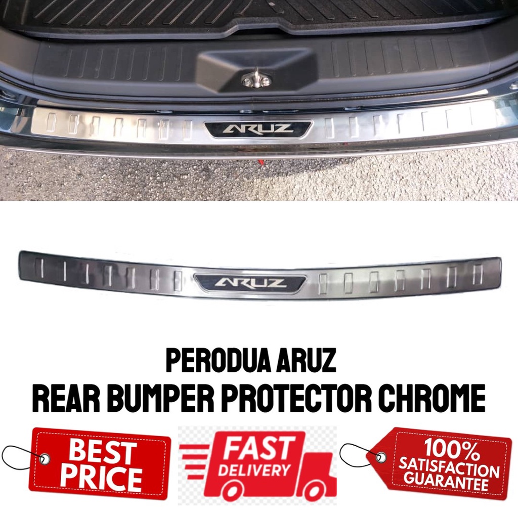 Perodua Aruz Rear Bumper Protector (Chrome) | Shopee Malaysia