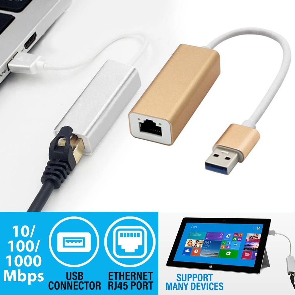 Flexfitt Gigabit Ethernet Adapter RJ45 to USB Port 10/100/1000Mbps Plug ...