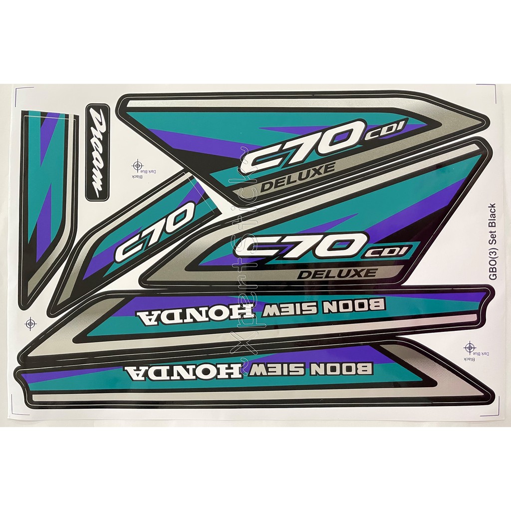 Honda C70 / GBOJ (3) Body Sticker- Black / Blue / Red | Shopee Malaysia