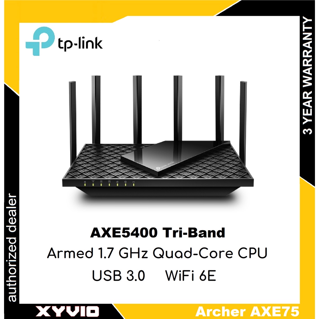 TP-LINK Archer AXE75 AXE5400 Tri-Band Gigabit Wi-Fi 6E Router | Shopee ...