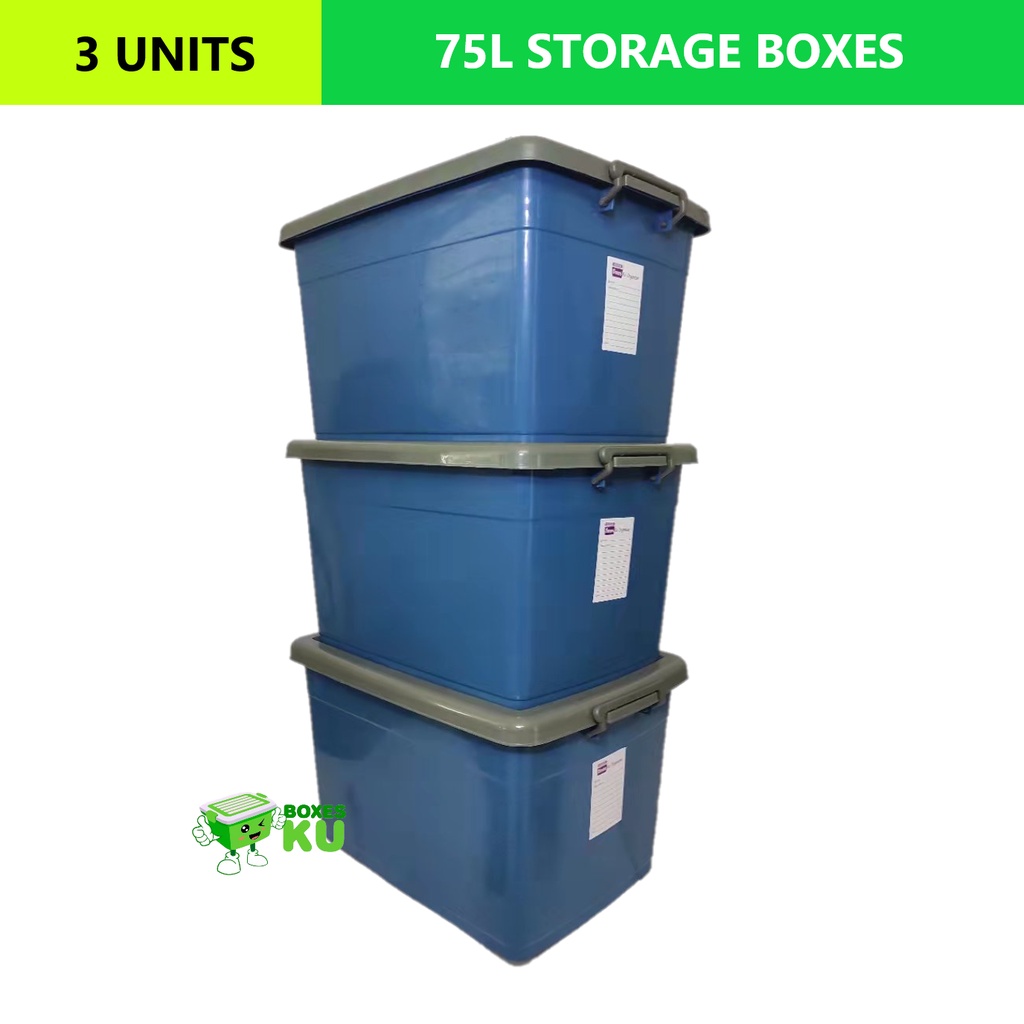 [NEW] 3 UNITS 75L PLASTIC STORAGE BOX / 3 UNIT 75L BEKAS SIMPANAN PLASTIK | Shopee Malaysia