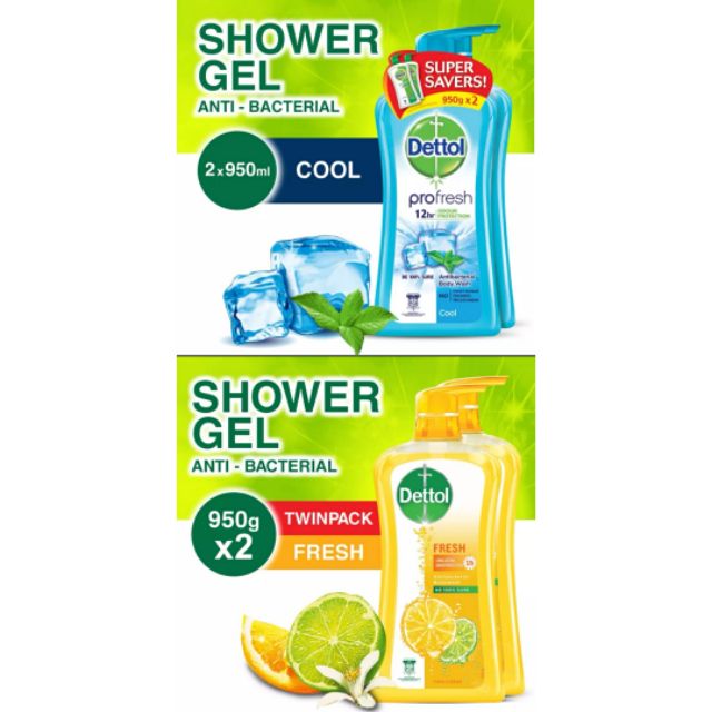 Dettol Shower Gel Cool Fresh Twin Pack 950ml X2 Shopee Malaysia