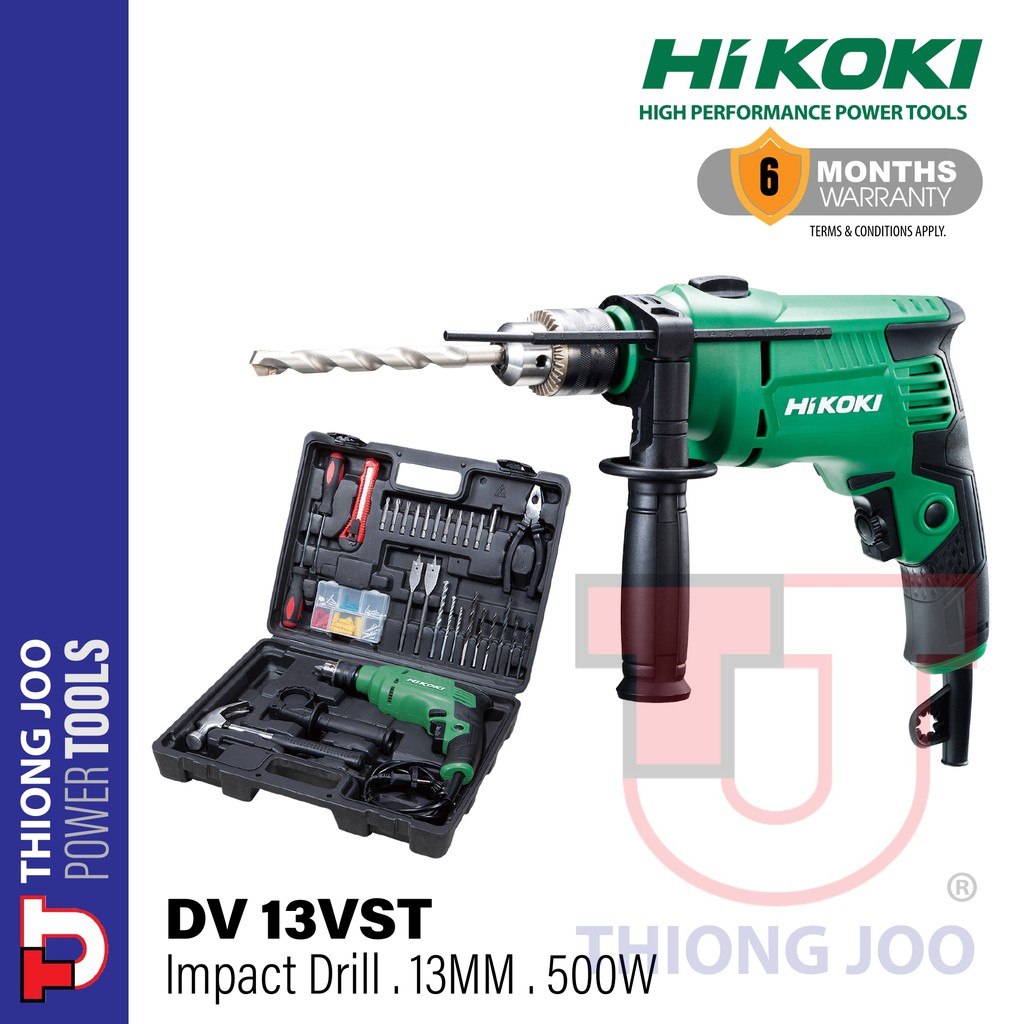 HIKOKI (HITACHI) DV13VST 13mm (1/2'') Impact Drill c/w 28pcs ...
