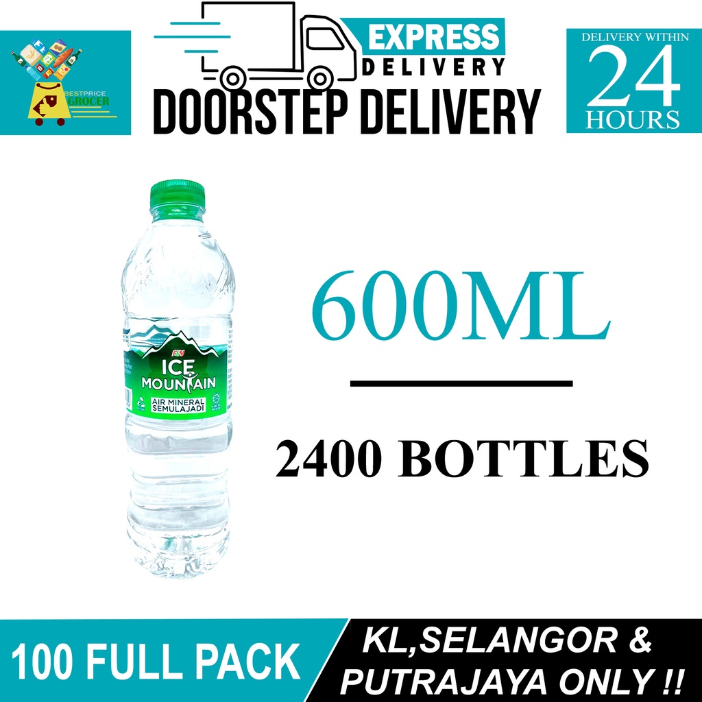 ICE MOUNTAIN MINERAL WATER - 600ML x 24 BOTTLES (2400 BOTTLES) | Shopee ...