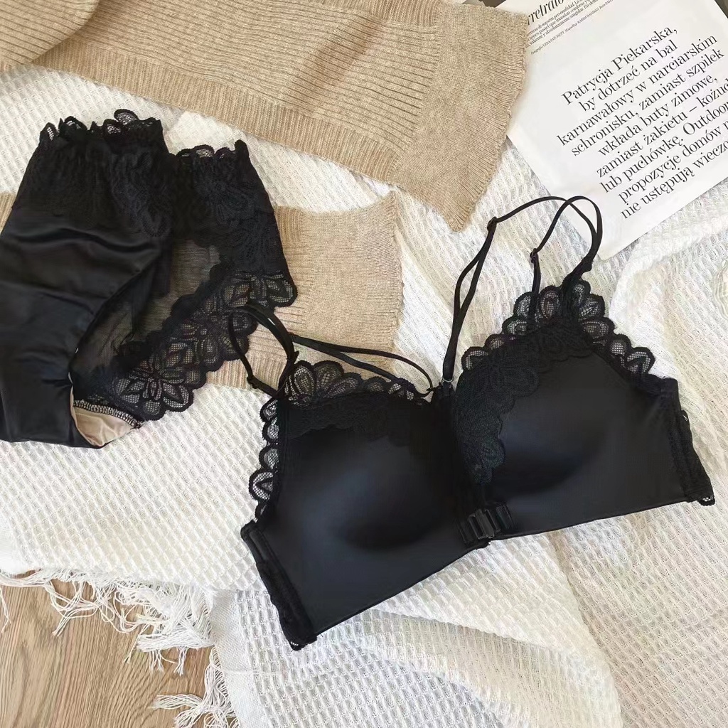 Front Closure Underwear Women Small Chest Push Up Sexy Bra Wireless ...