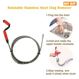 MYDIYHOMEDEPOT - Clog Free Spring Set Spiral Pipe Cleaning Rod Sink ...