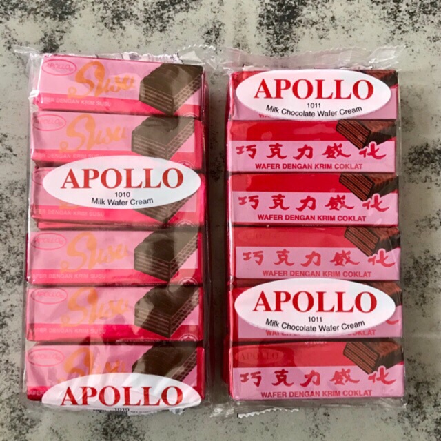 Apollo Chocolate/Milk Wafer 12pcs | Shopee Malaysia