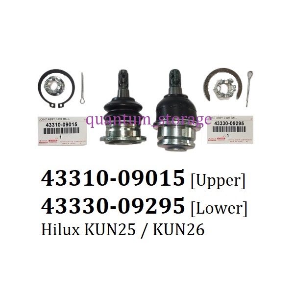 Toyota Upper Lower Control Arm Ball Joint 43310-09015 43330-09295 Hilux ...